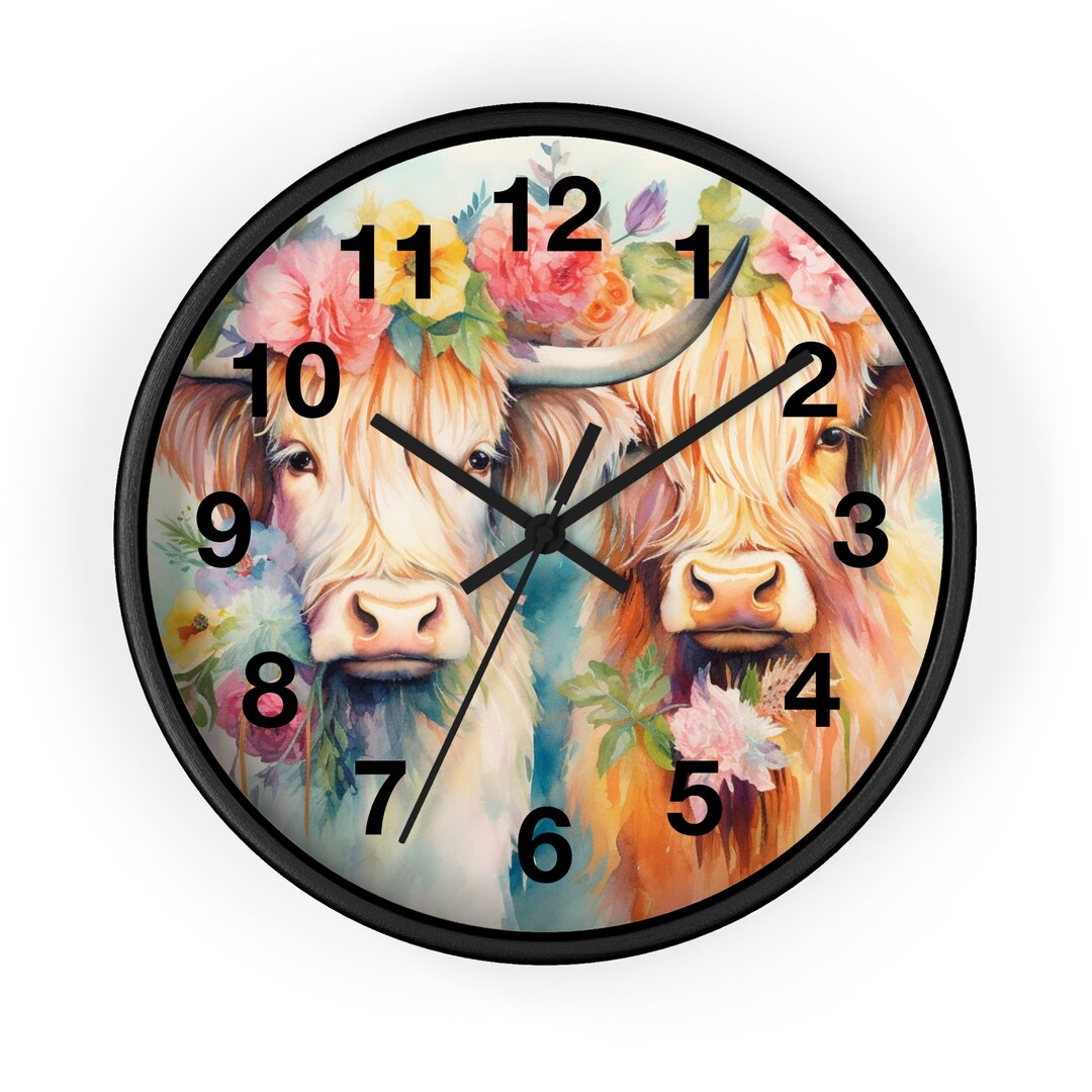 Highland Cow Wall Clock - Etsy