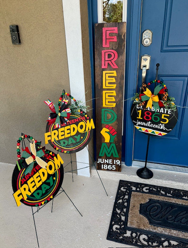 Juneteenth & Freedom Day Porch Leaners , 1865, Black History Month, BLM ...