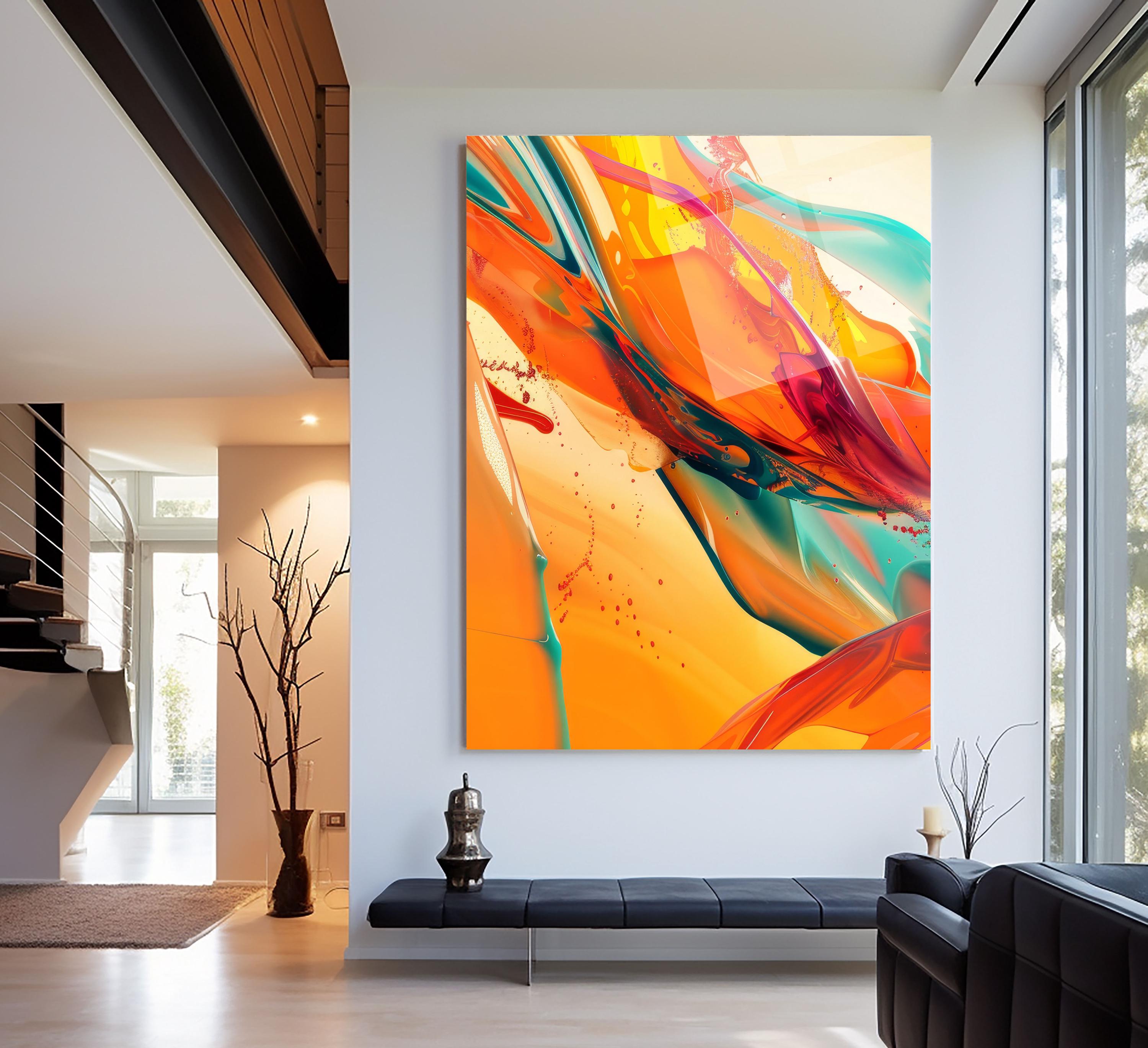 Simple Colors , Large Glass Wall Art , Colourful Wall Art , Oversized ...