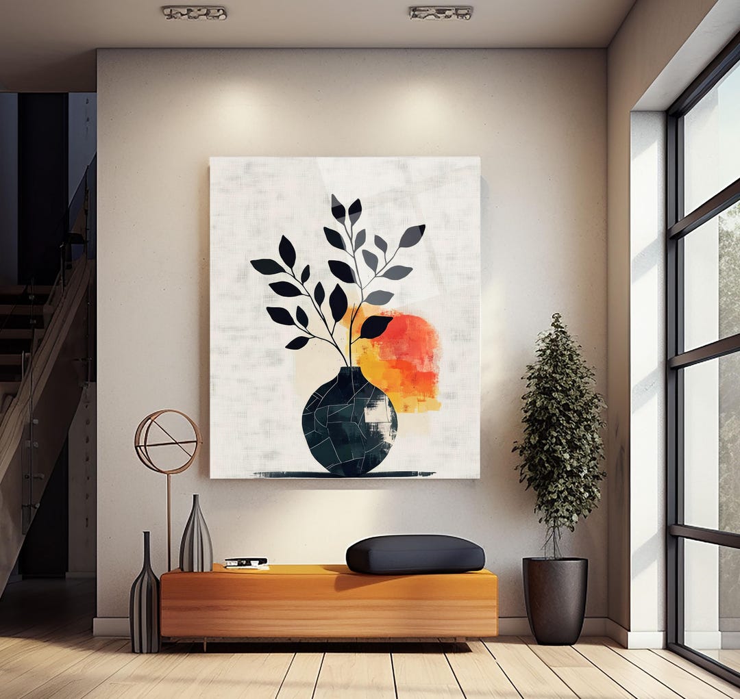 Single Vase , Garage Wall Decor , Circles Wall Art , Silver Wall Art ...