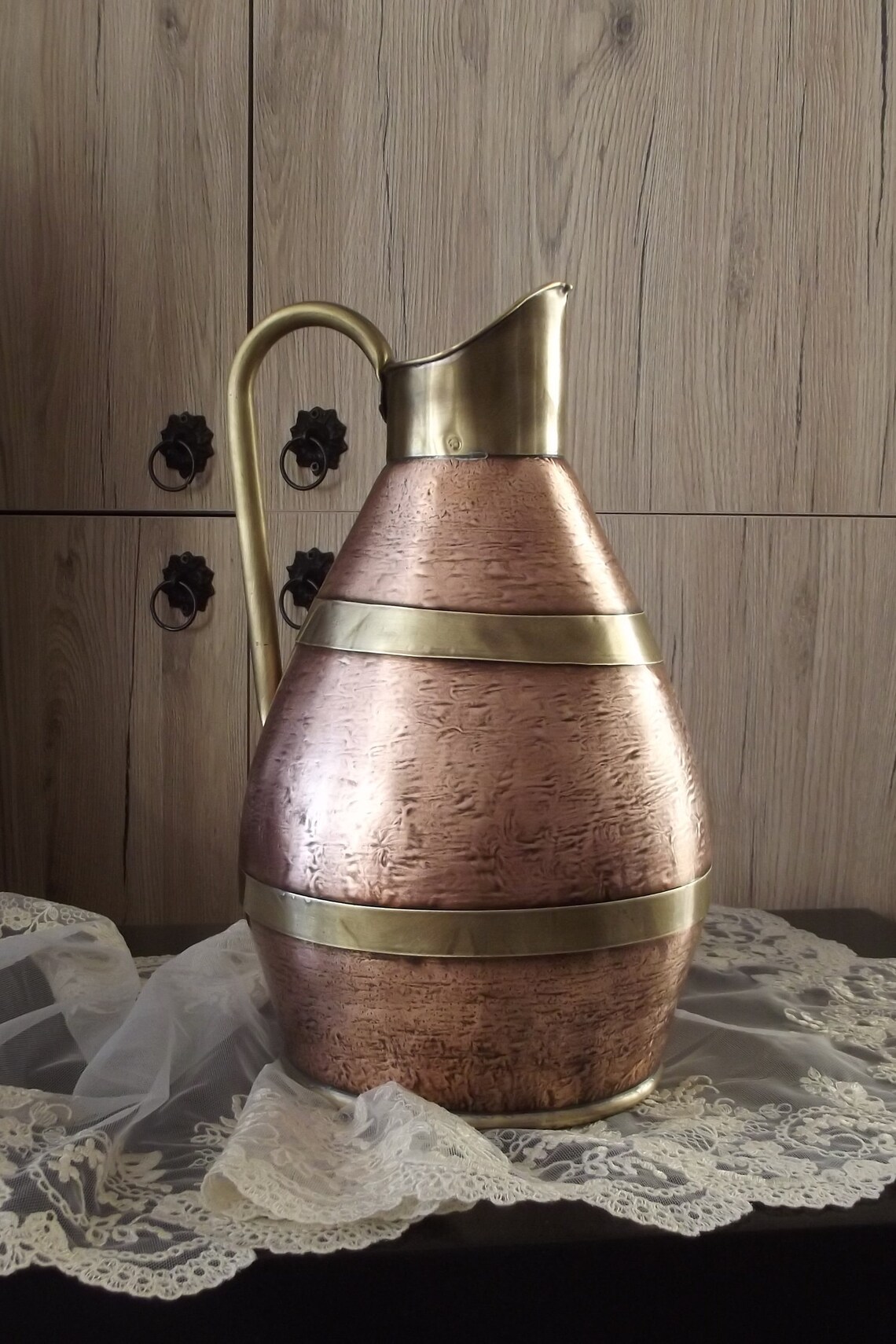 Vintage Copper Pitcher ,vintage Copper Jug , Copper Wine Pitcher ...