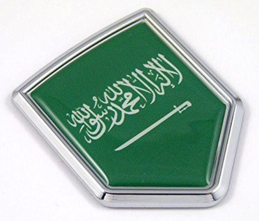 Saudi Arabia Flag Chrome Emblem Car Decal Sticker Bike Crest Badge - Etsy