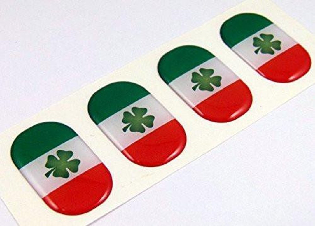 Ireland Midi Irish Domed Decals Flag 4 Emblems 1.5" Car Bike Laptop ...