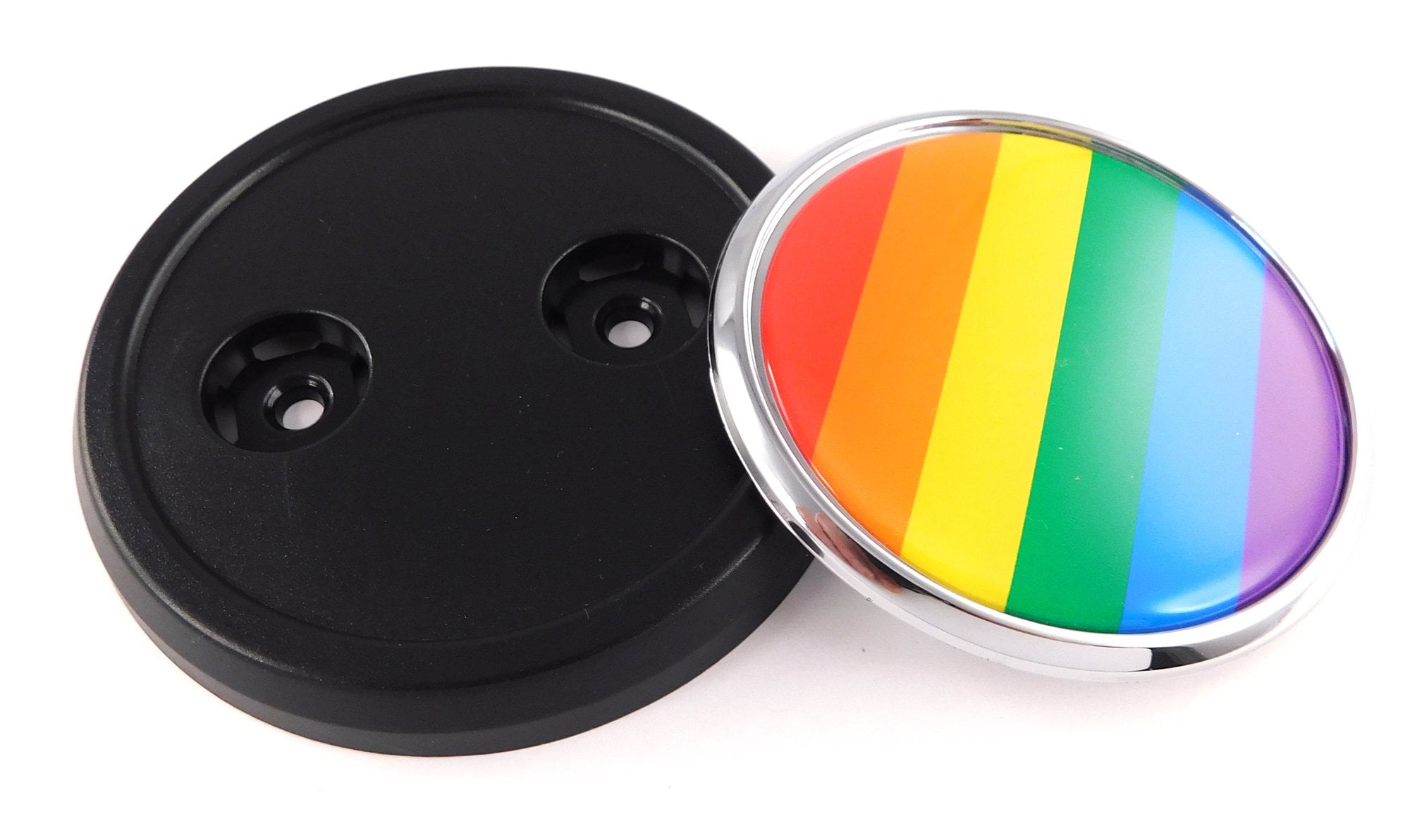 Pride Gay Lesbian Flag Car Truck Black Round Grill Badge 3.5" Grille ...