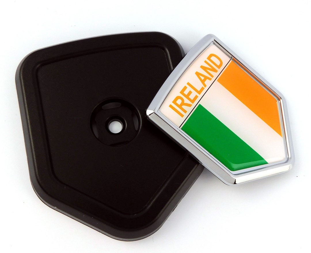 Ireland Irish Flag Car Truck Black Shield Grill Badge Grille Chrome ...