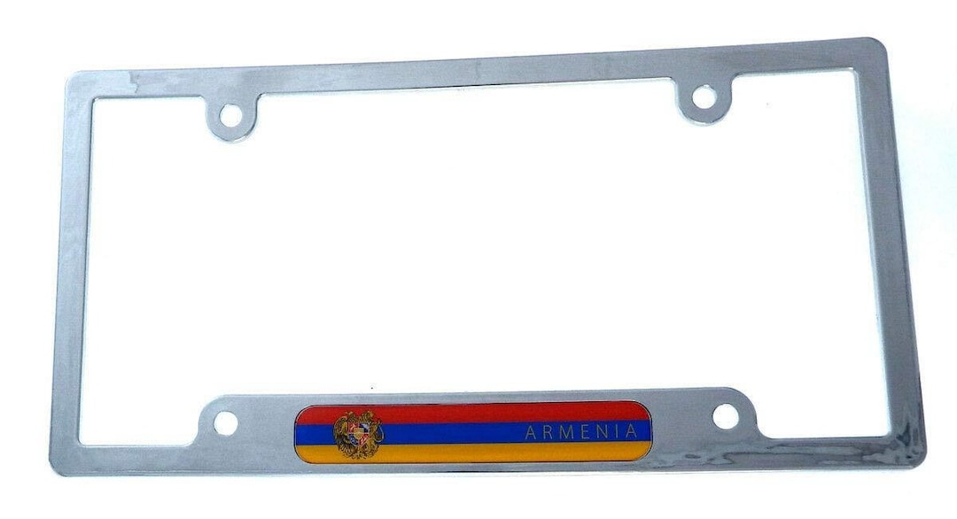 Armenia Flag License Plate Frame Plastic Chrome Plated Tag Holder Cover ...