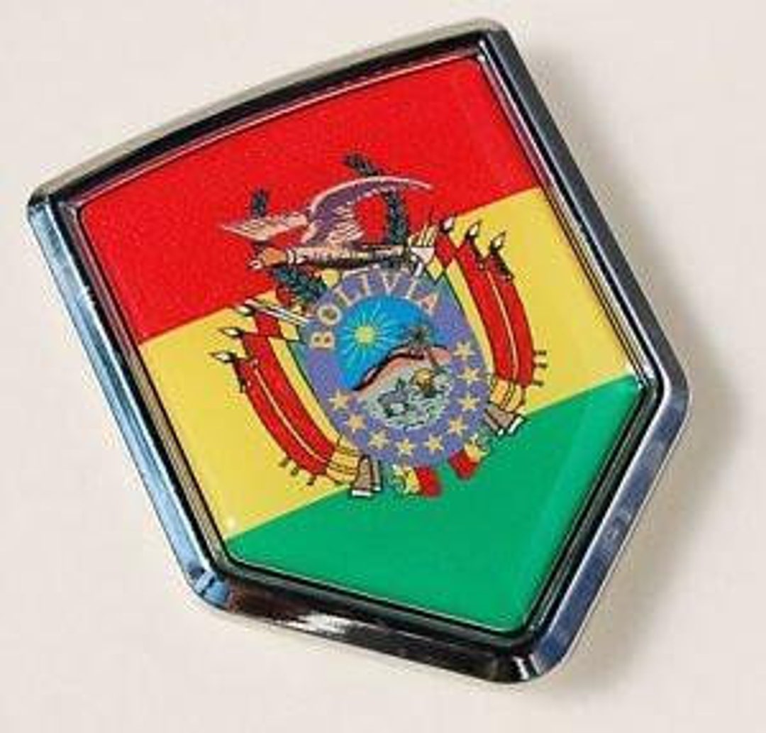 Bolivia Flag Bolivian Car Chrome Emblem Decal Sticker - Etsy