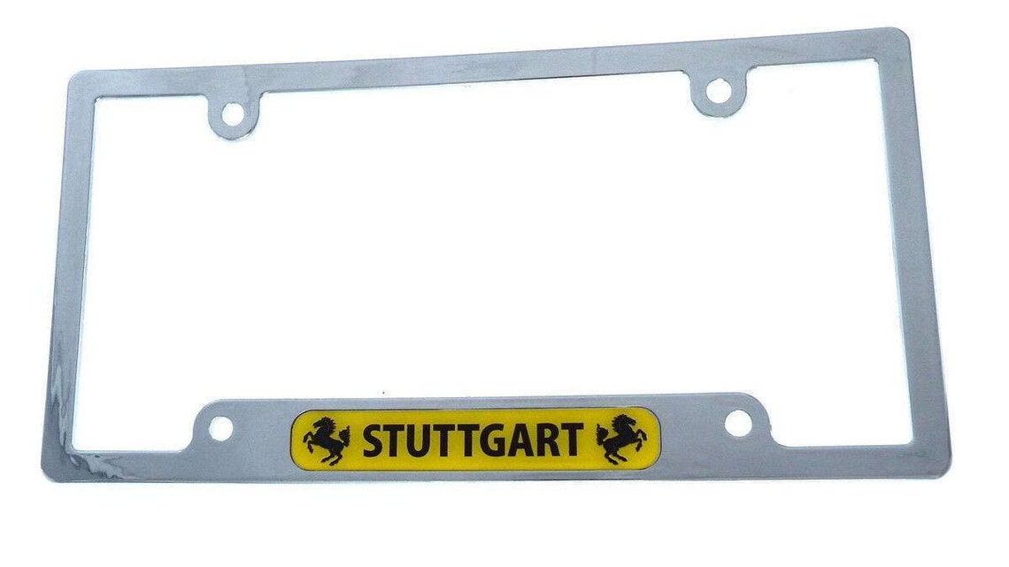 Stuttgart Flag car License Plate Frame Chrome Plated Plastic | Etsy