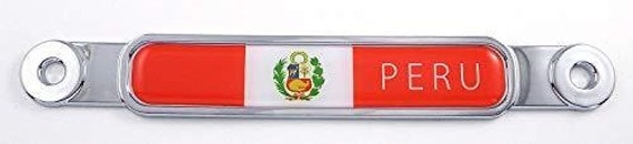 Peru Peruvian Flag Chrome Emblem Screw on Car License Plate | Etsy