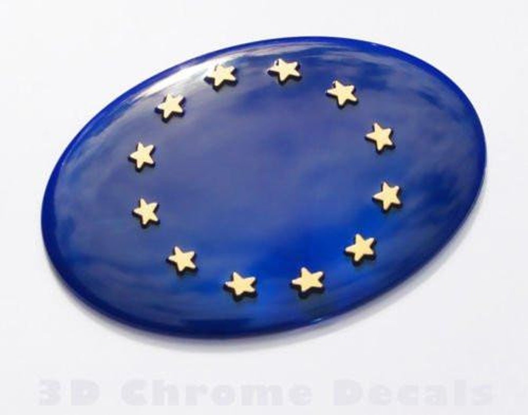 European Union Symbol Flag Eu Car Decal Label Sticker 3d Plastic With ...