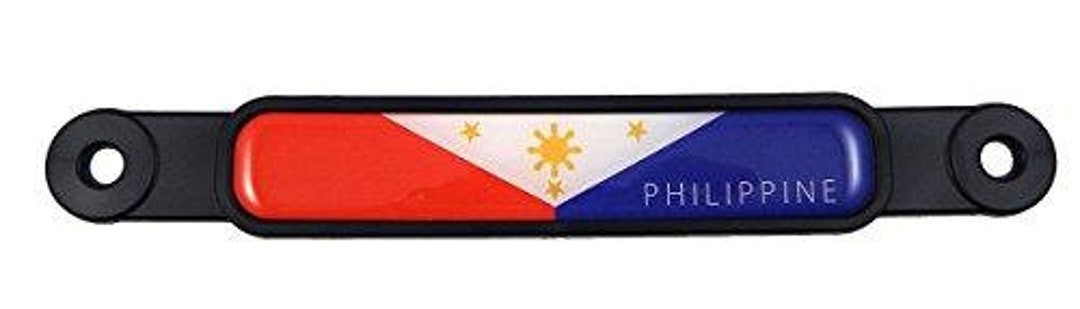 Philippine Philippines Flag Emblem Black Screw on Car License Plate ...