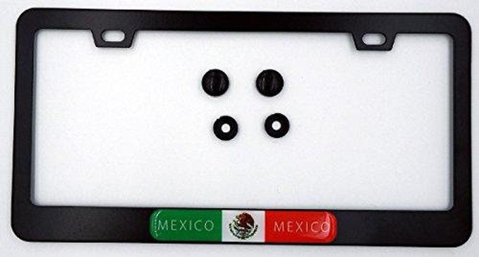 Mexico Mexican Flag Metal Black Aluminium Car License Plate Frame ...