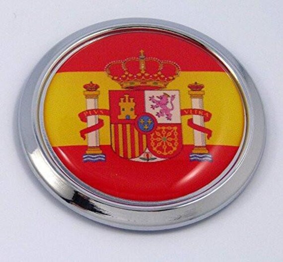 Spain Spanish Round Flag Car Chrome Decal Emblem Bumper | Etsy
