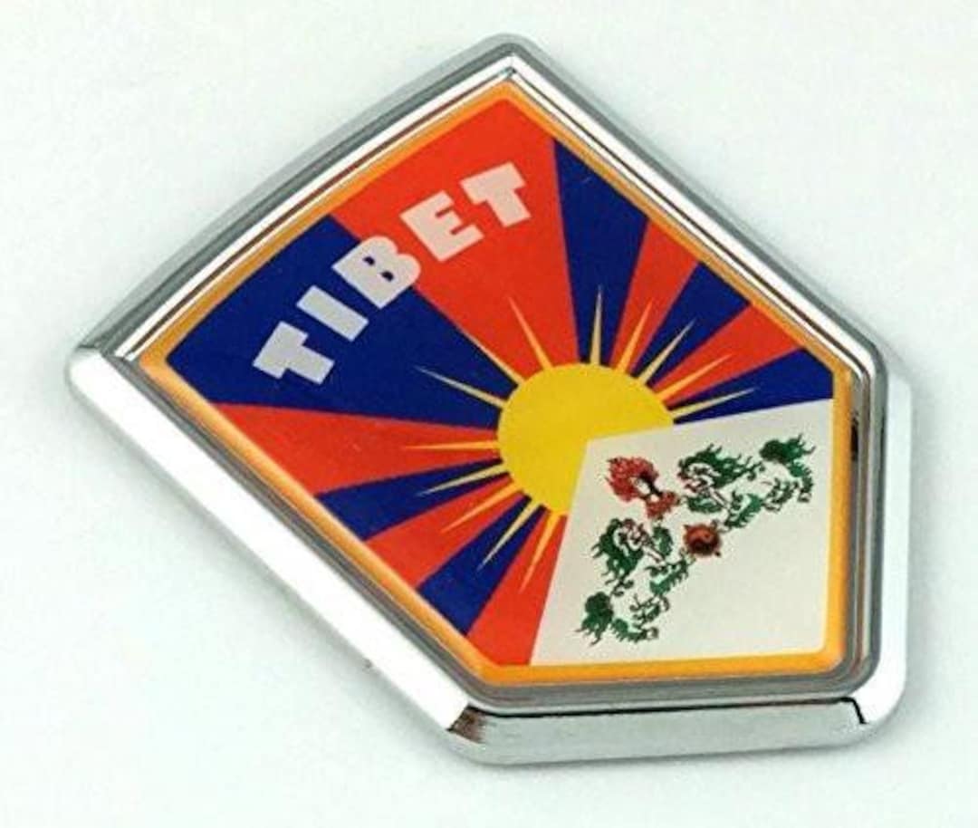 Tibet Tibetan Flag Chrome Emblem Car Bike Boat Decal Decal Bumper ...