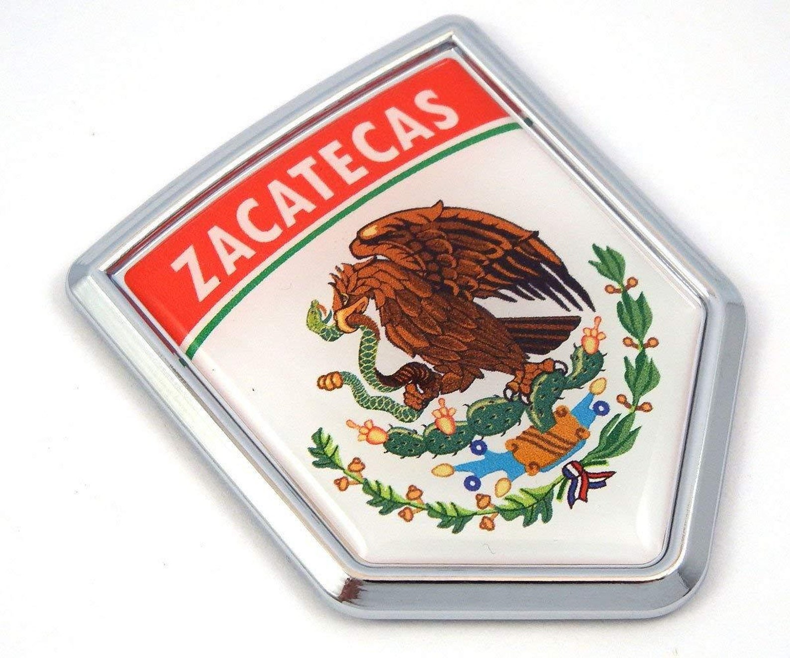 Zacatecas Mexico Flag Mexican Car Emblem Chrome Bike Decal 3D Sticker ...