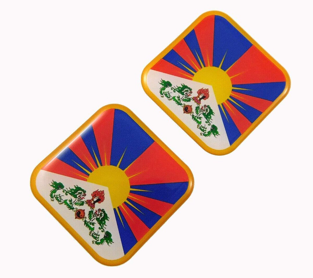 Tibet Flag Square Domed Decal Car Bike Gel Stickers 1.5" 2pc - Etsy