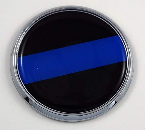 Police Thin Blue Line Flag 2.75" Car Chrome Round Emblem Decal 3d ...