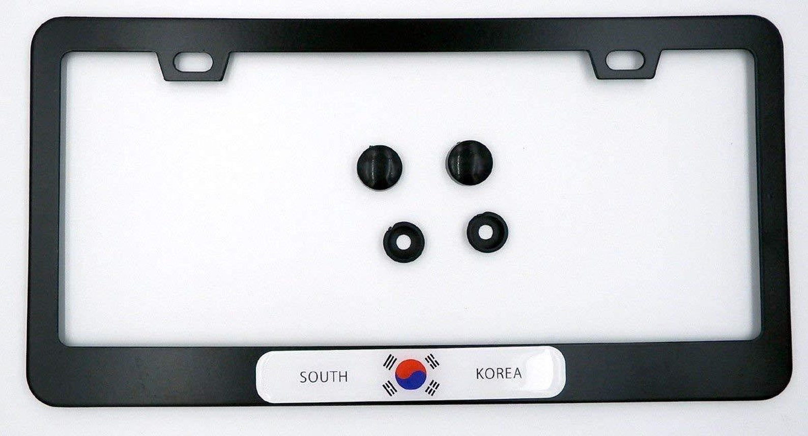 Korea South Flag Metal Black Aluminium Car License Plate Frame Holder ...