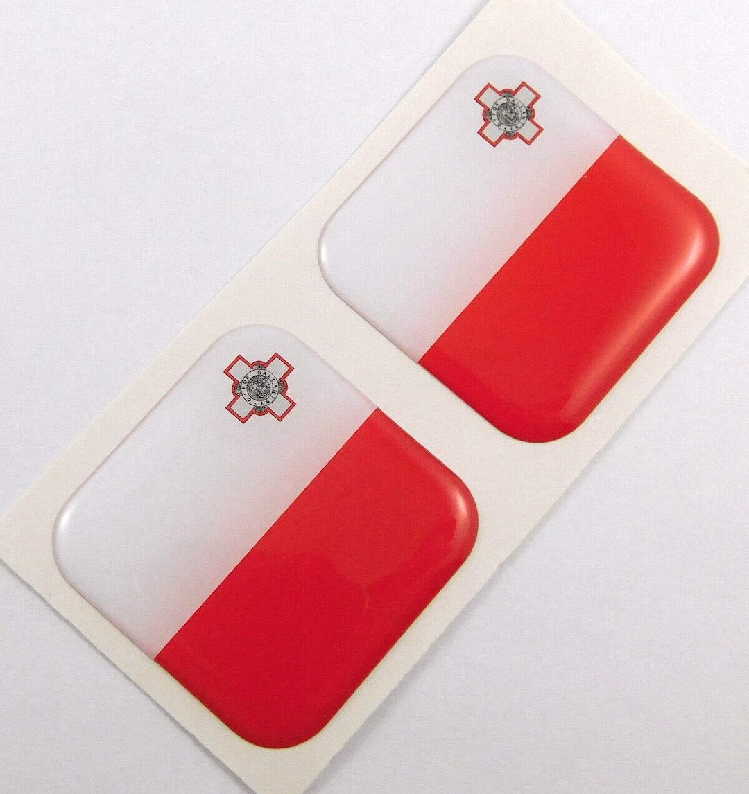 Malta Flag Square Domed Decal Car Bike Gel Stickers 1.5" 2pc - Etsy