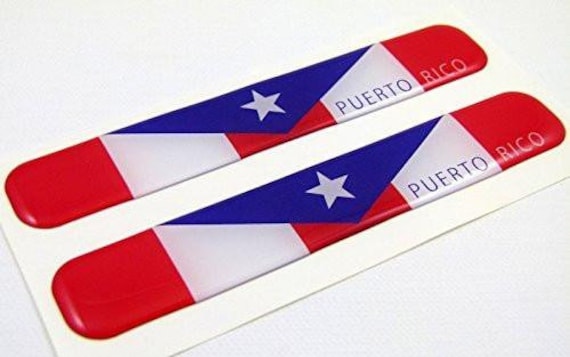Puerto Rico Flag Domed Decal Emblem Resin Car Stickers | Etsy