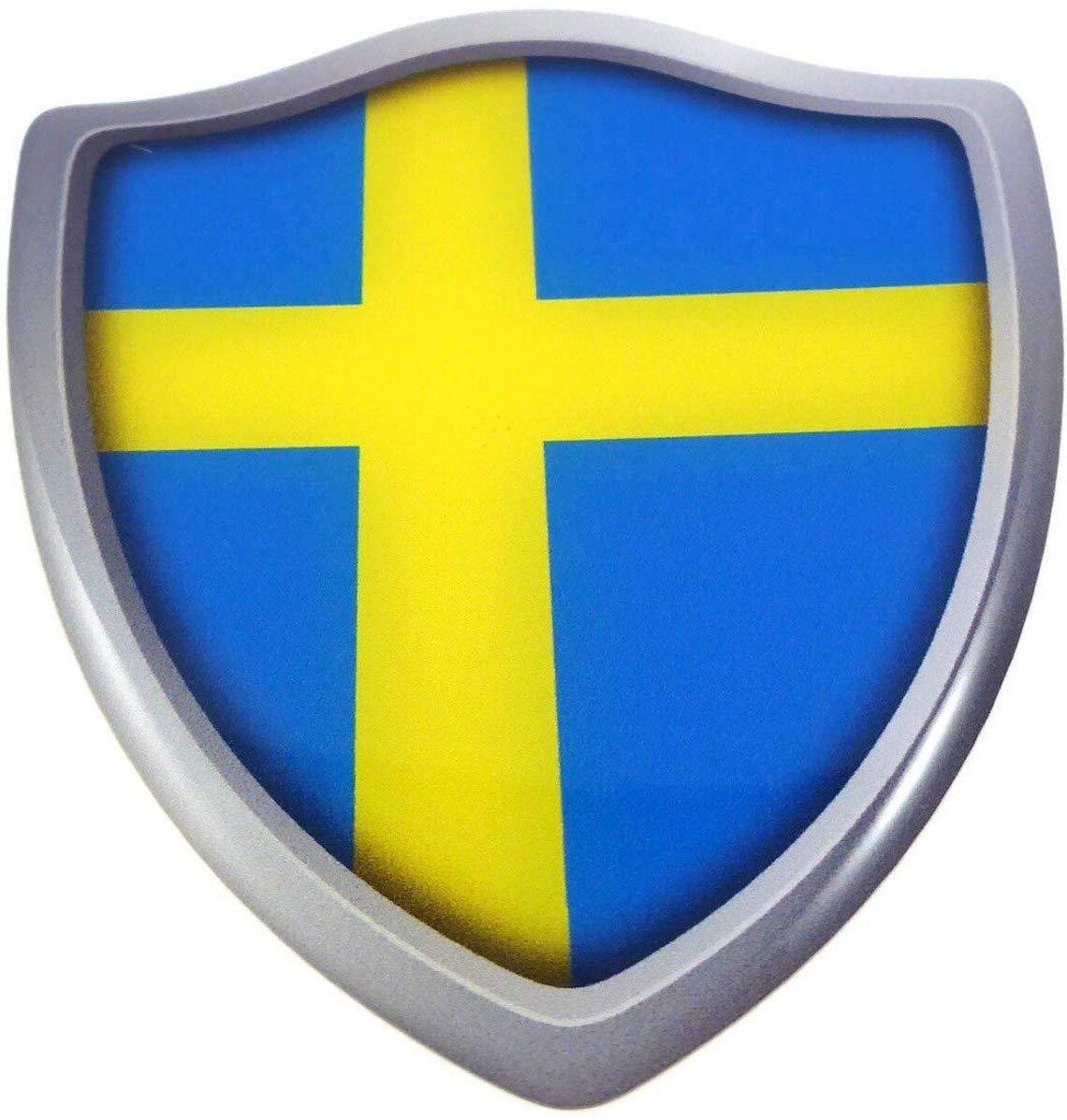 Sweden Swedish Shield Domed Decal 3D Look Edge Emblem Resin Car Sticker ...