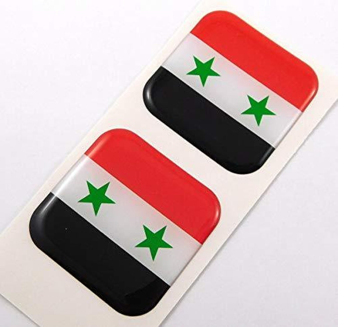 Syria Flag Square Domed Decal Car Bike Gel Stickers 1.5" 2pc - Etsy
