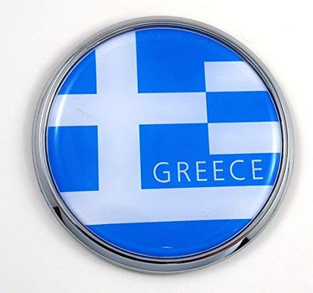 Greece Greek Flag 2.75" Car Chrome Round Emblem Decal 3d Badge - Etsy