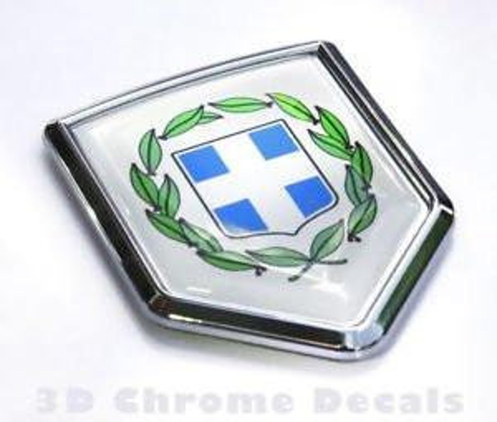Greece Flag Greek Emblem Chrome Car Decal Bike Sticker Badge Crest - Etsy