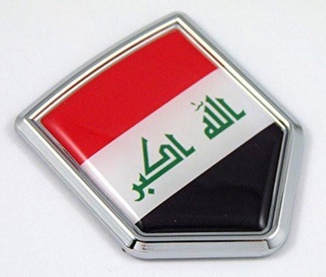 Iraq Flag Chrome Emblem Car Decal Sticker Bike Crest Badge - Etsy
