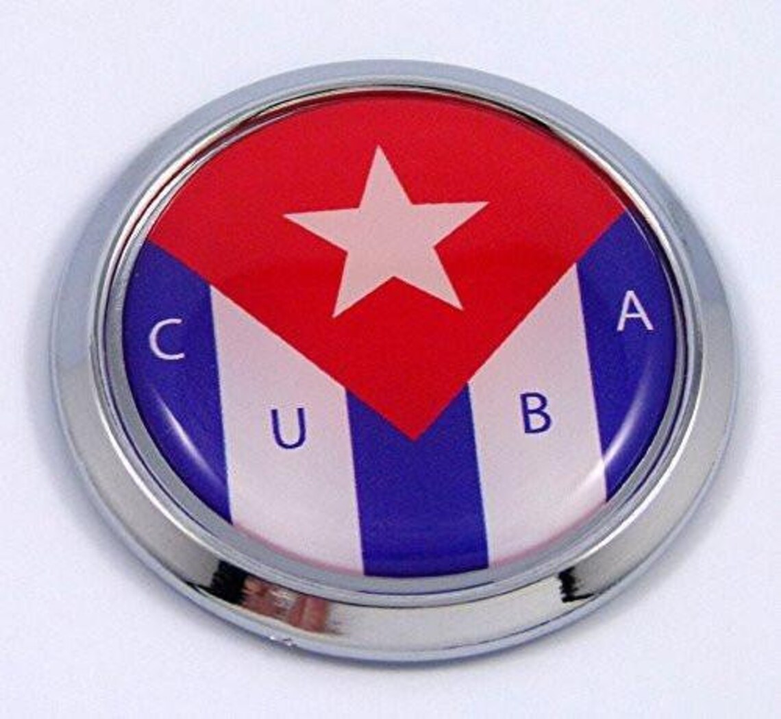 Cuba Round Flag Car Chrome Decal Emblem Bumper Sticker Bezel Badge - Etsy