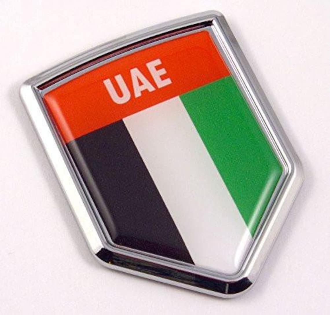 United Arab Emirates Flag Car Chrome Emblem 3d Uae Decal Sticker - Etsy