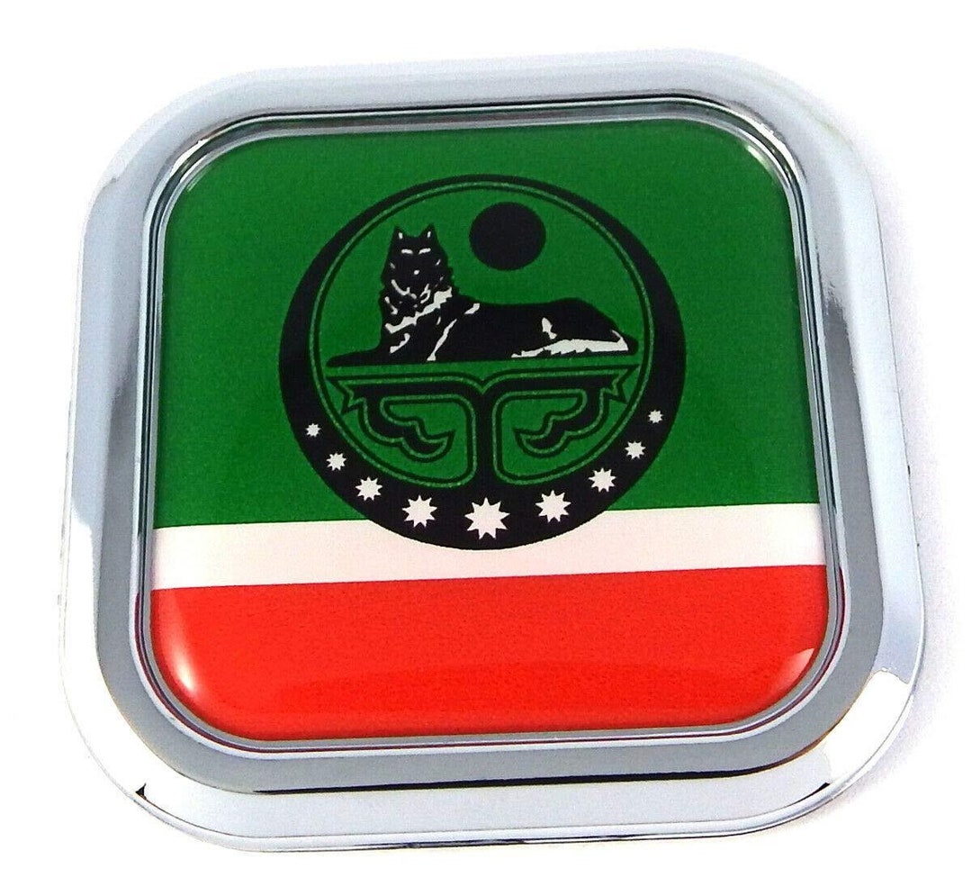 Chechnya Flag Square Chrome Rim Emblem Car 3d Decal Badge Hood Bumper ...