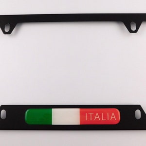 Italia Italy Italian Flag Metal Black Aluminum Car License Plate Frame ...
