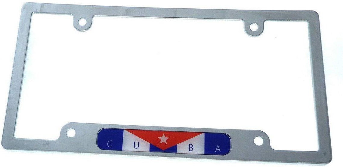 Cuba Cuban Flag Car License Plate Frame Plastic Chrome Plated - Etsy