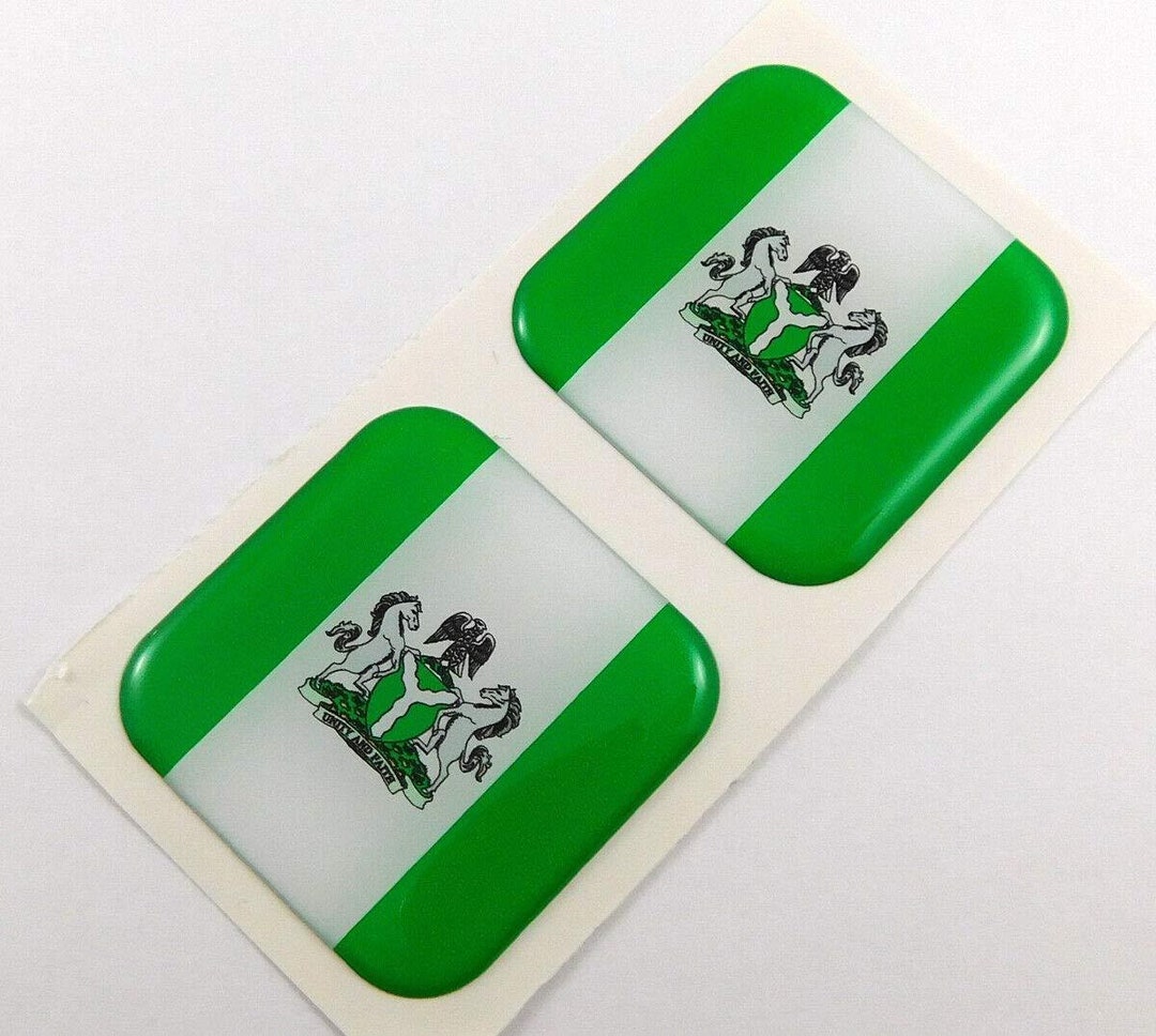 Nigeria Flag Square Domed Decal Car Bike Gel Stickers 1.5" 2pc - Etsy