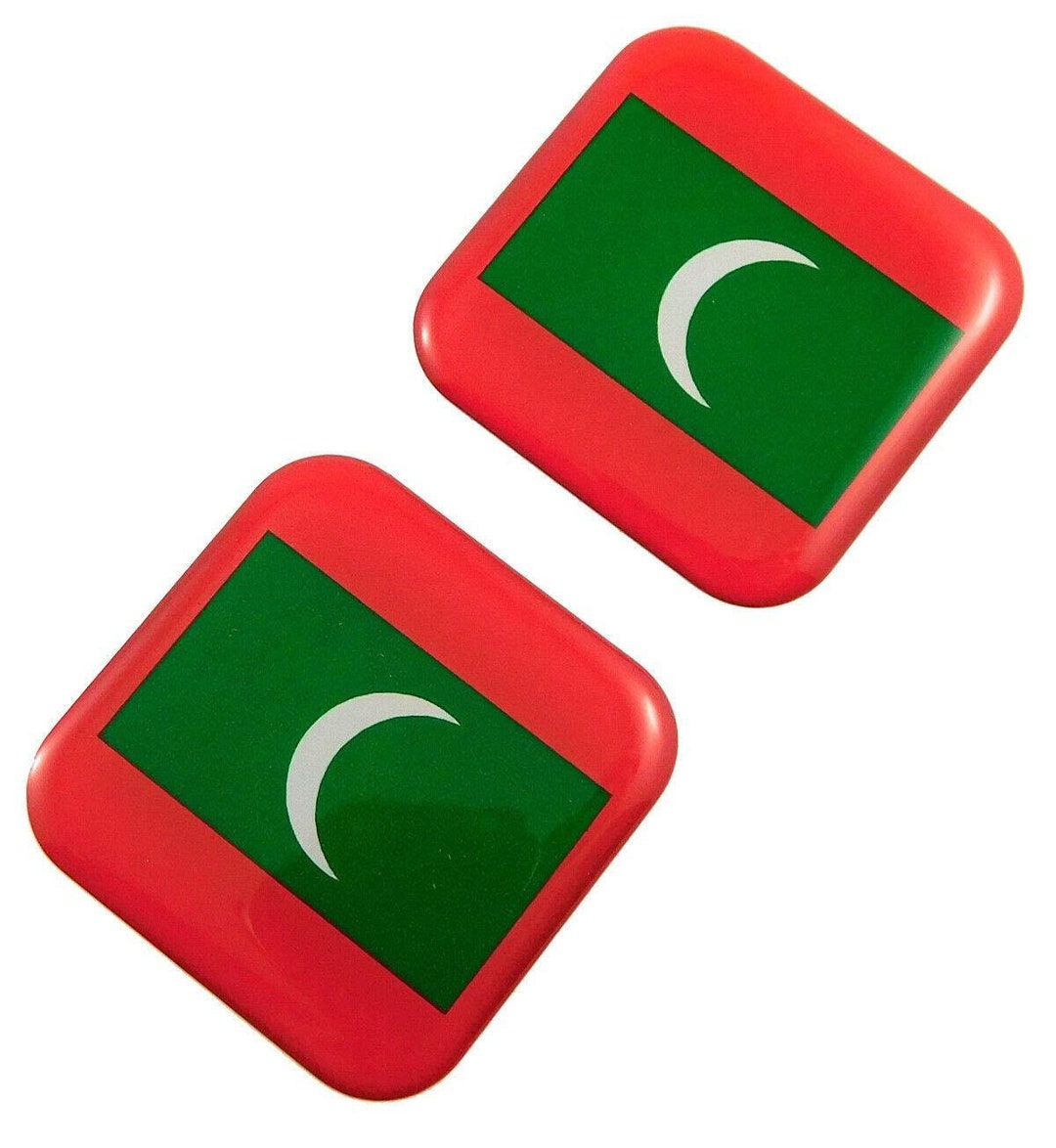 Maldives Flag Square Domed Decal Car Bike Gel Stickers 1.5" 2pc - Etsy