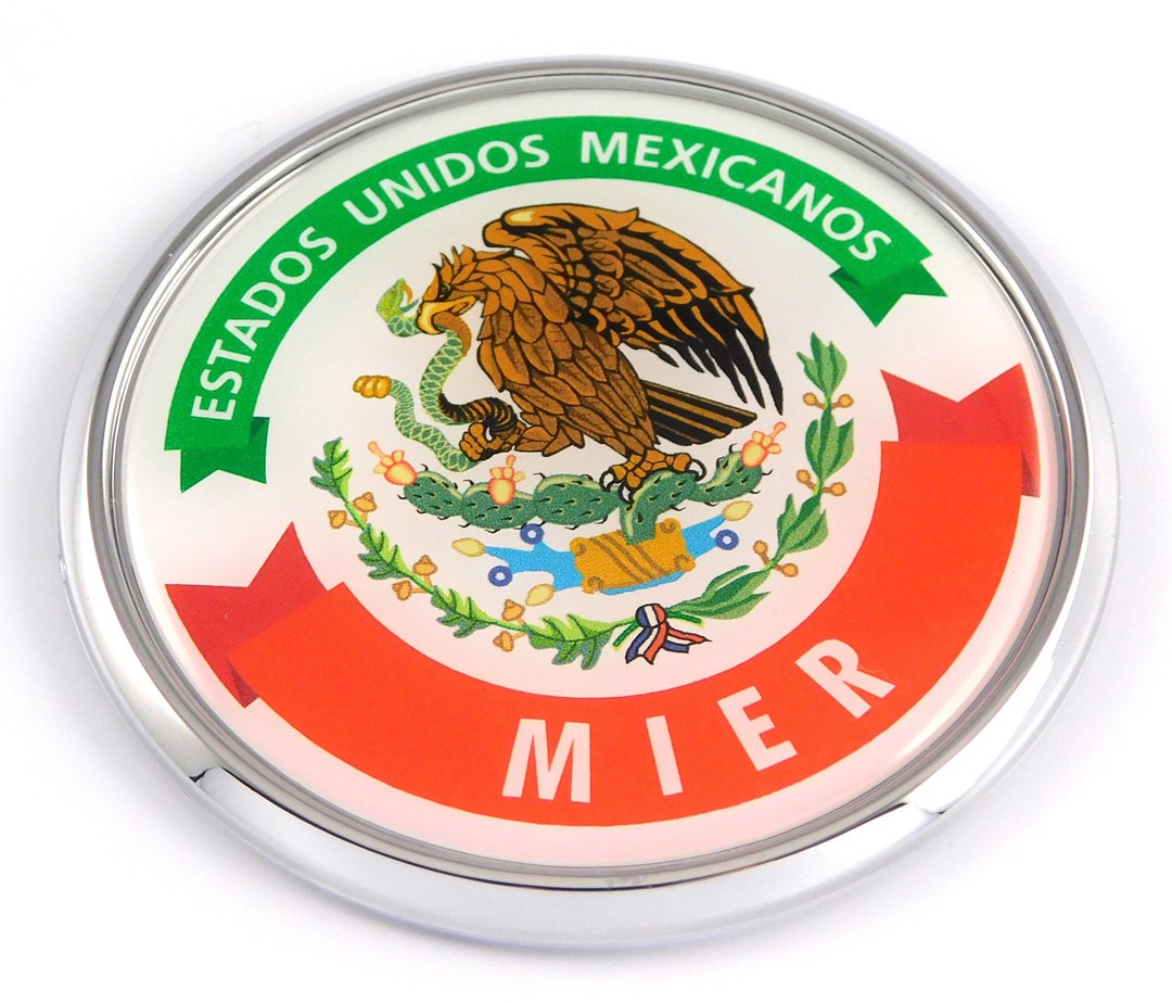Mier Mexico Mexican State Flag 2.75" Car Chrome Round Emblem Decal 3d ...