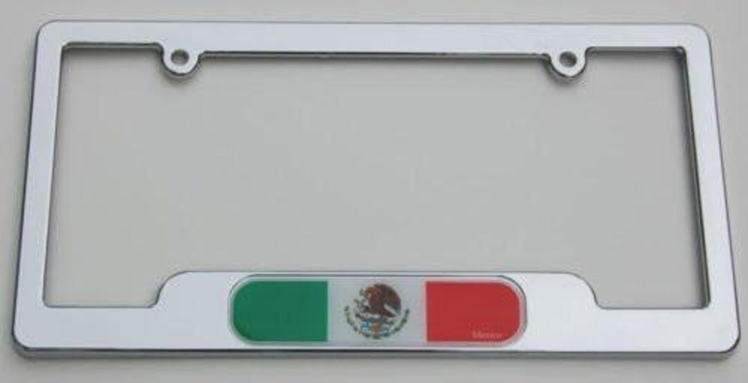 Mexico Mexican Chrome License Plate Frame Dome Emblem Free Caps - Etsy