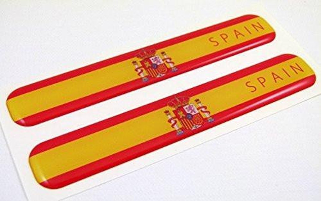 Spain Spanish Flag Domed Decal Emblem Resin Car Stickers 5"x 0.82" 2pc ...