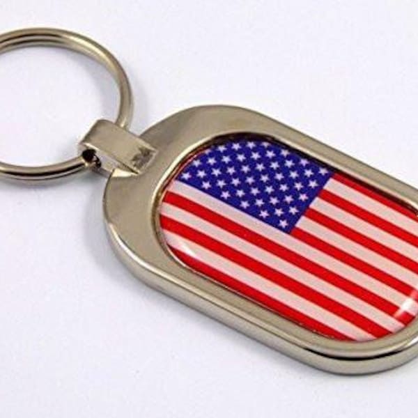 Metal American Flag Keychain - Etsy