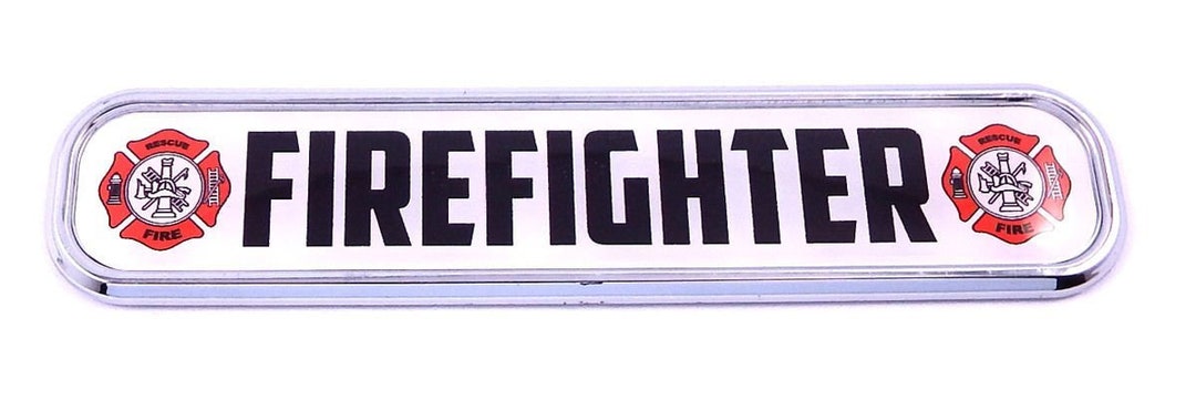 Firefighter Fire Fighter Chrome Emblem 3D Auto Decal Sticker Car Bike ...