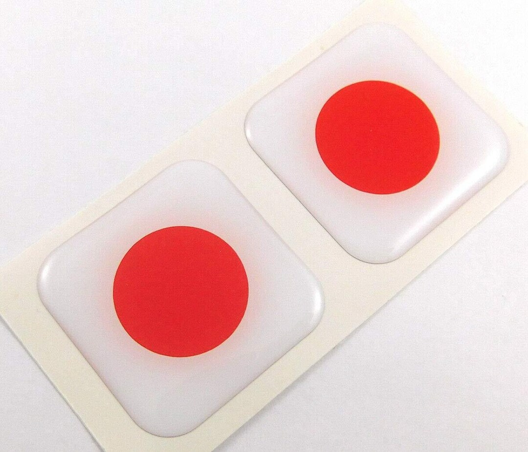 Japan Flag Square Domed Decal Car Bike Gel Stickers 1.5" 2pc - Etsy