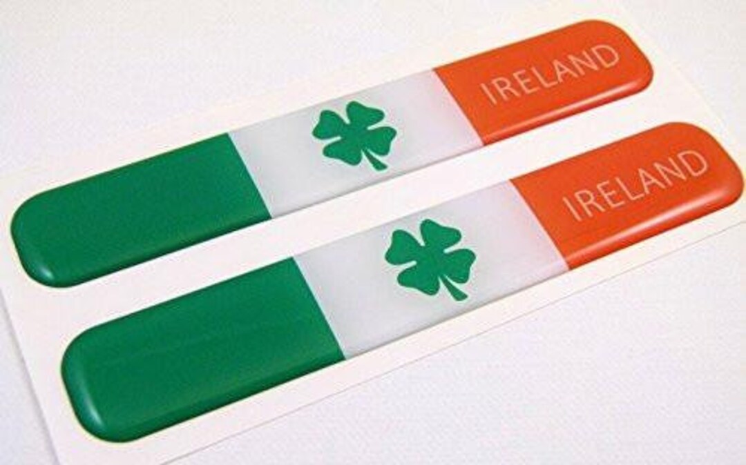 Ireland Irish Flag Domed Decal Emblem Resin Car Stickers 5"x 0.82" 2pc ...