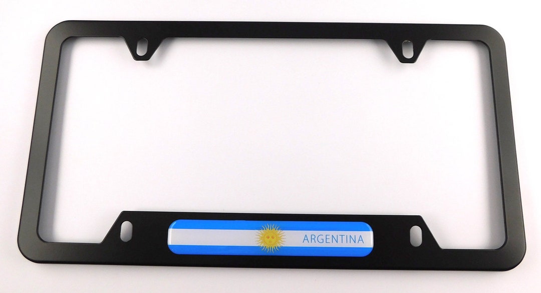 Argentina Flag Metal Black Aluminum Car License Plate Frame Bottom ...