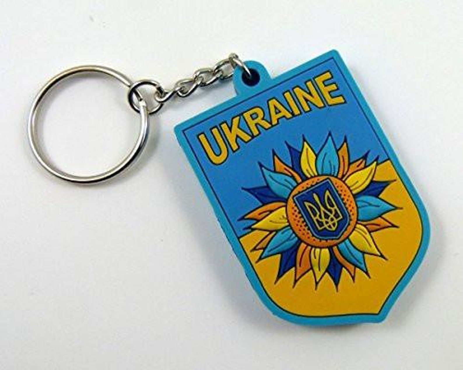 Ukrainian Keychain Flag of Ukraine Tryzub Trident Sunflower Pvc Keytag ...