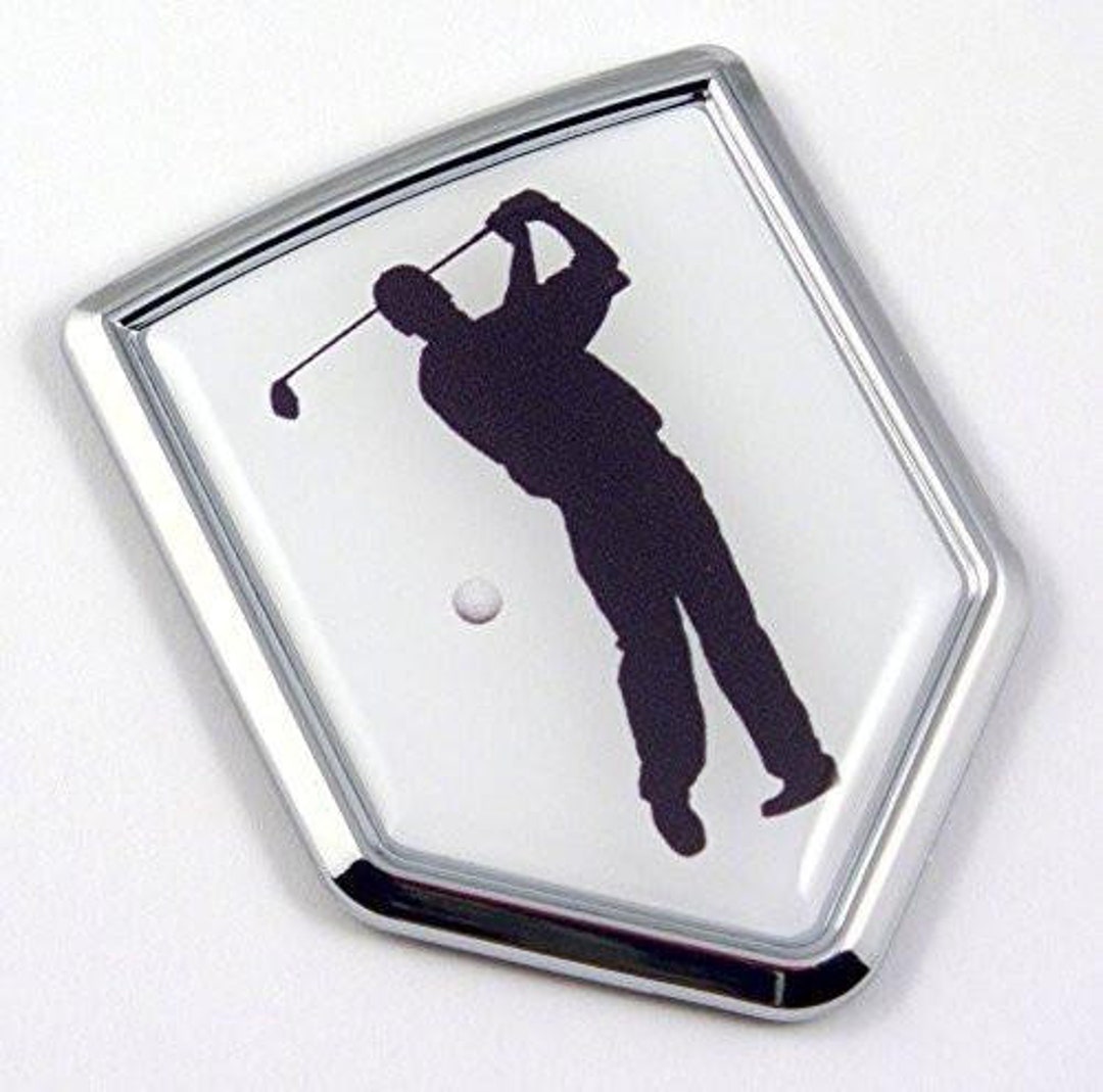 Golf Golfer Chrome Emblem 3d Decal Sticker Car Sport Emblem - Etsy