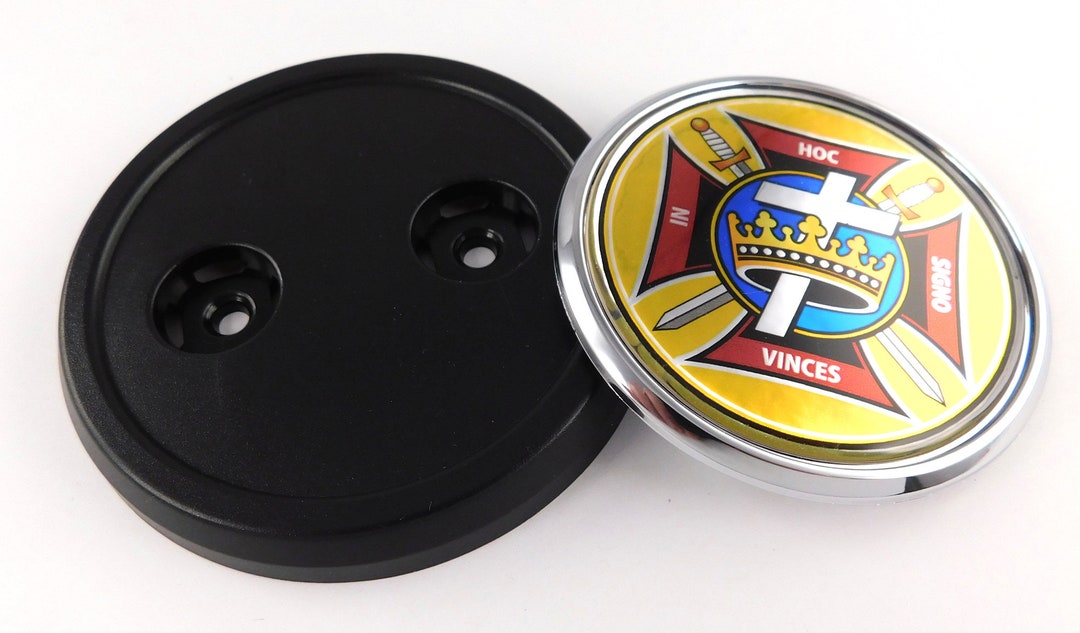 Knights Templar Mason Flag Car Truck Black Round Grill Badge 3.5 ...