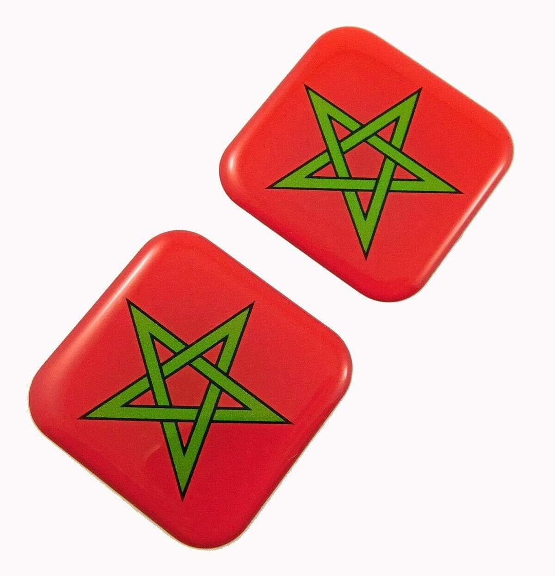 Morocco Flag Square Domed Decal Car Bike Gel Stickers 1.5" 2pc - Etsy