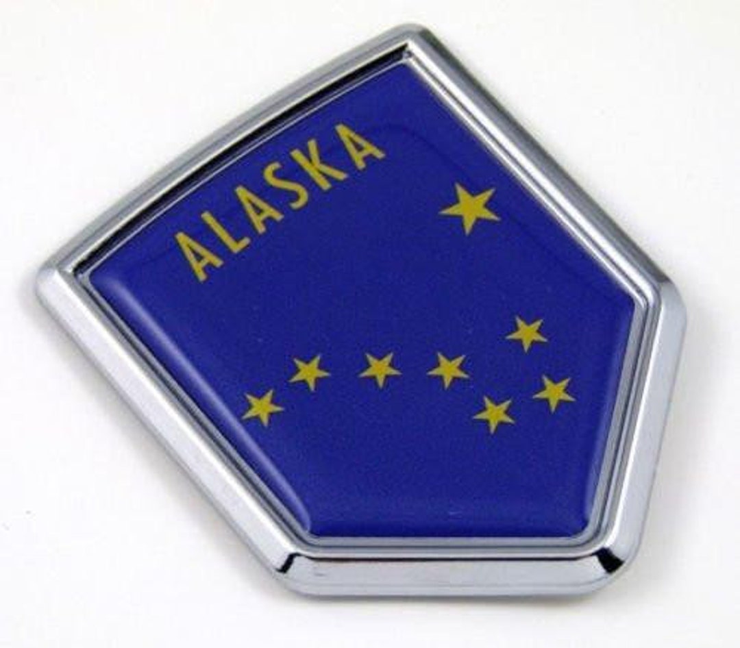 Alaska Ak Usa State Flag Car Chrome Emblem Decal Sticker Bike Laptop ...