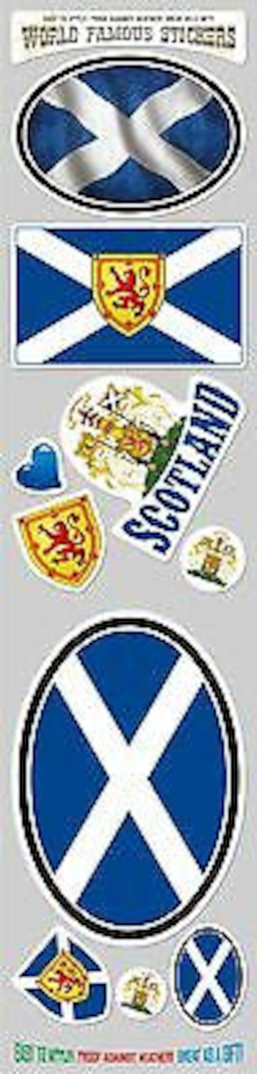 Scotland 10 Stickers Set Flag Scottish Decal Bumper Stiker Car Auto ...